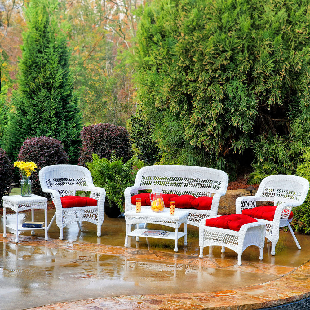 Portside Premium 6pc White Wicker Patio Furniture Set – Tortuga Outdoor