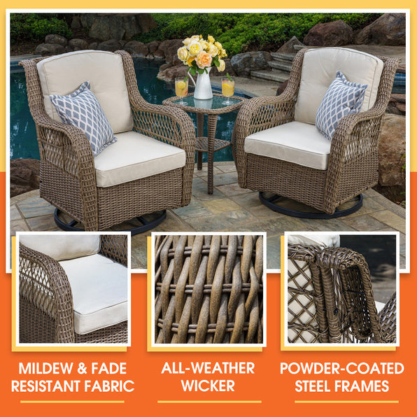 Premium Grade Teak & Wicker Rocking Chairs – Tortuga Outdoor