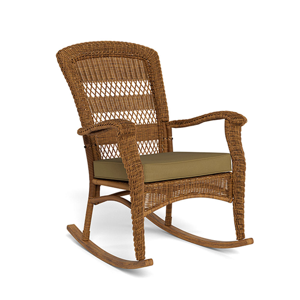 Portside Handwoven Wicker Rocking Chair With Cushion – Tortuga Outdoor
